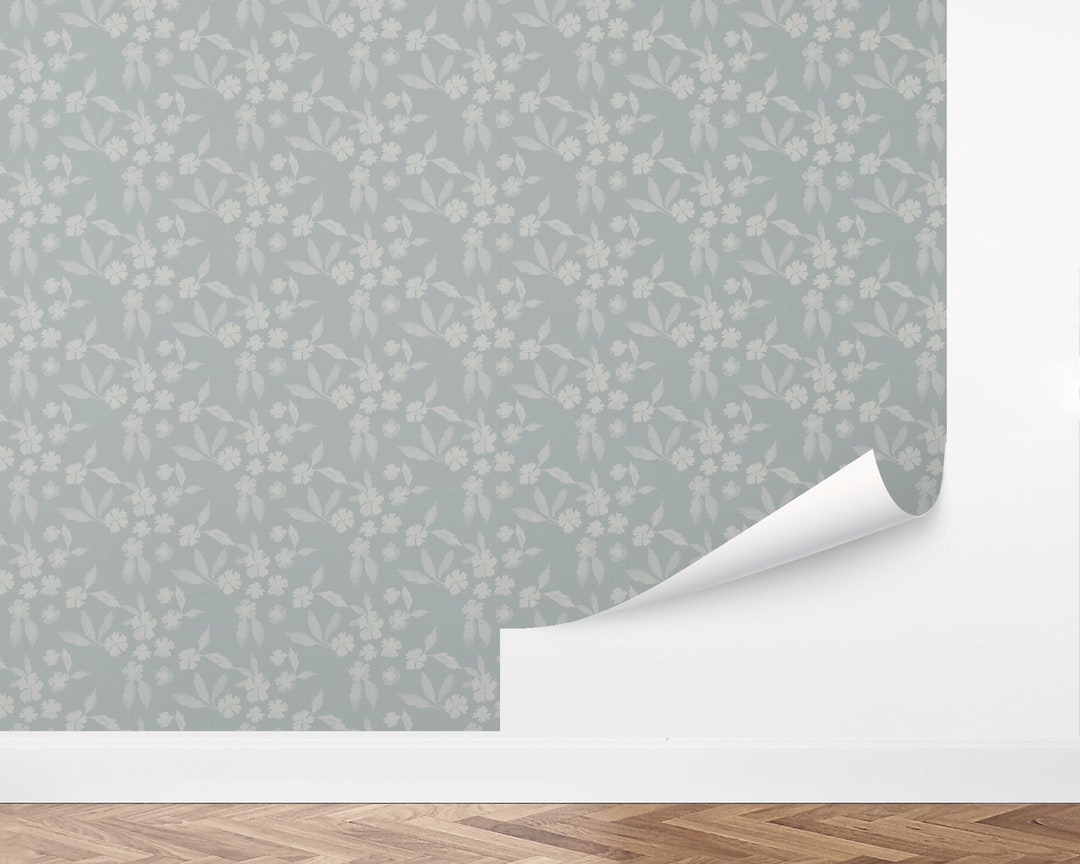 Custom Floral Peel and Stick Wallpaper, Removable Wallpaper - Cottage ...