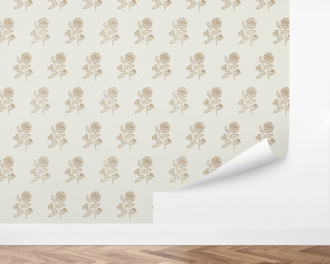 Custom Floral Peel and Stick Wallpaper, Removable Wallpaper - Pressed ...