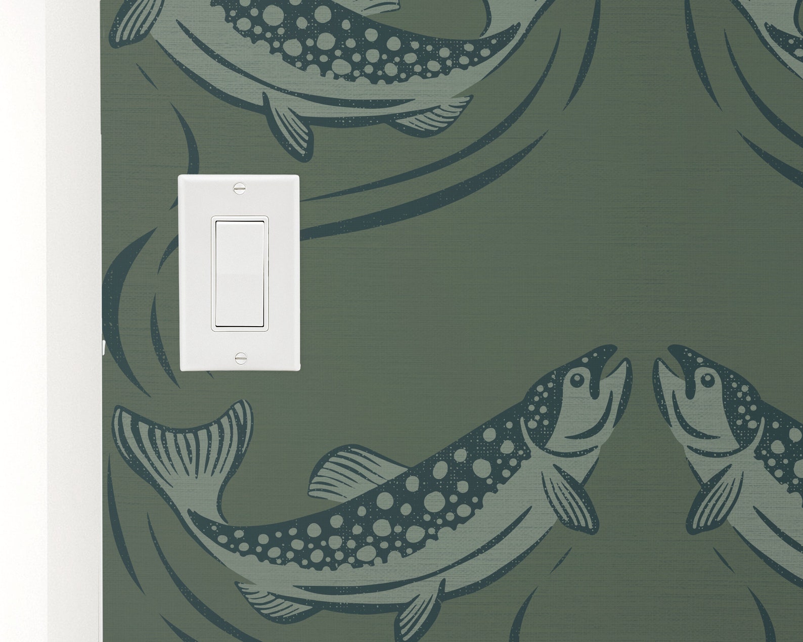 Custom Cabin Peel and Stick Wallpaper, Removable Wallpaper - Trout ...