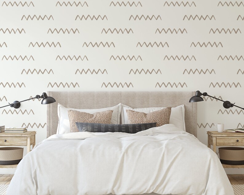 Zigzag Squiggle Wallpaper Simple Lines Fun Silly Wiggly - Etsy