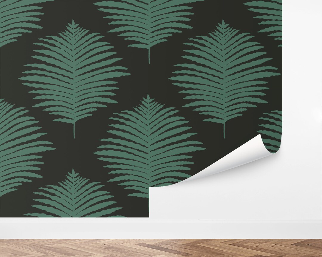 Custom Palm Peel and Stick Wallpaper, Removable Wallpaper - Large Fern ...