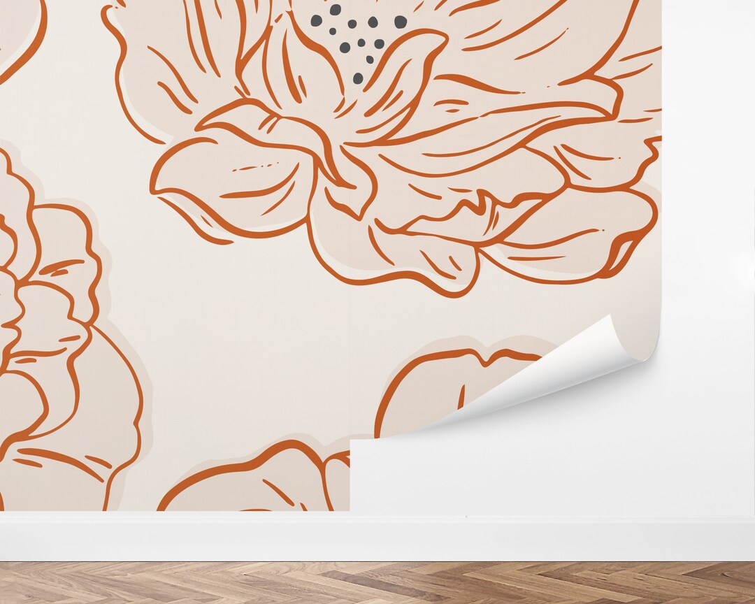 Custom Floral Peel and Stick Wallpaper, Removable Wallpaper - Happy ...