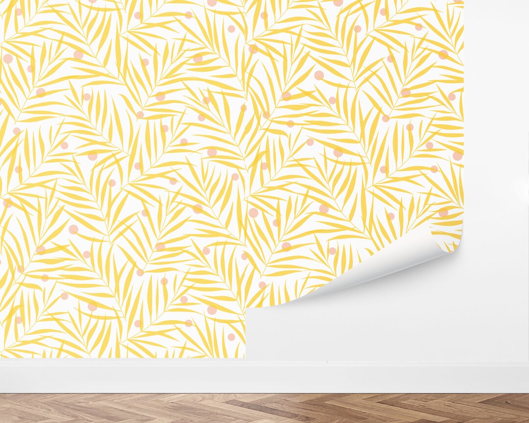 Custom Palm Peel and Stick Wallpaper, Removable Wallpaper - Bright ...