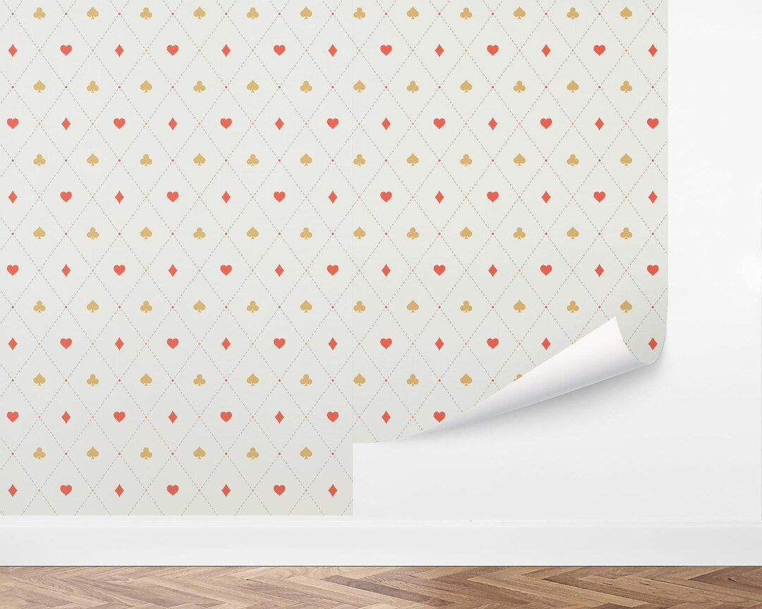 Custom Geometric Peel and Stick Wallpaper, Removable Wallpaper - Poker ...
