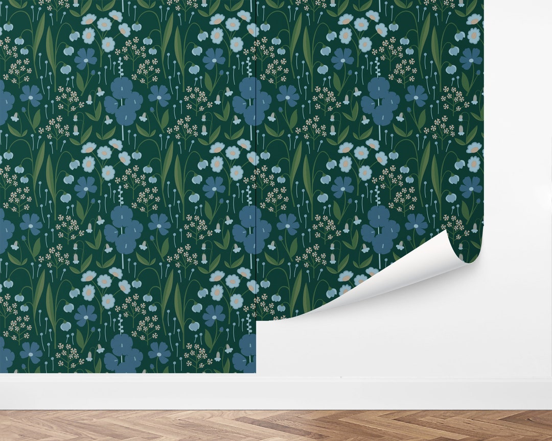 Custom Floral Peel and Stick Wallpaper, Removable Wallpaper ...