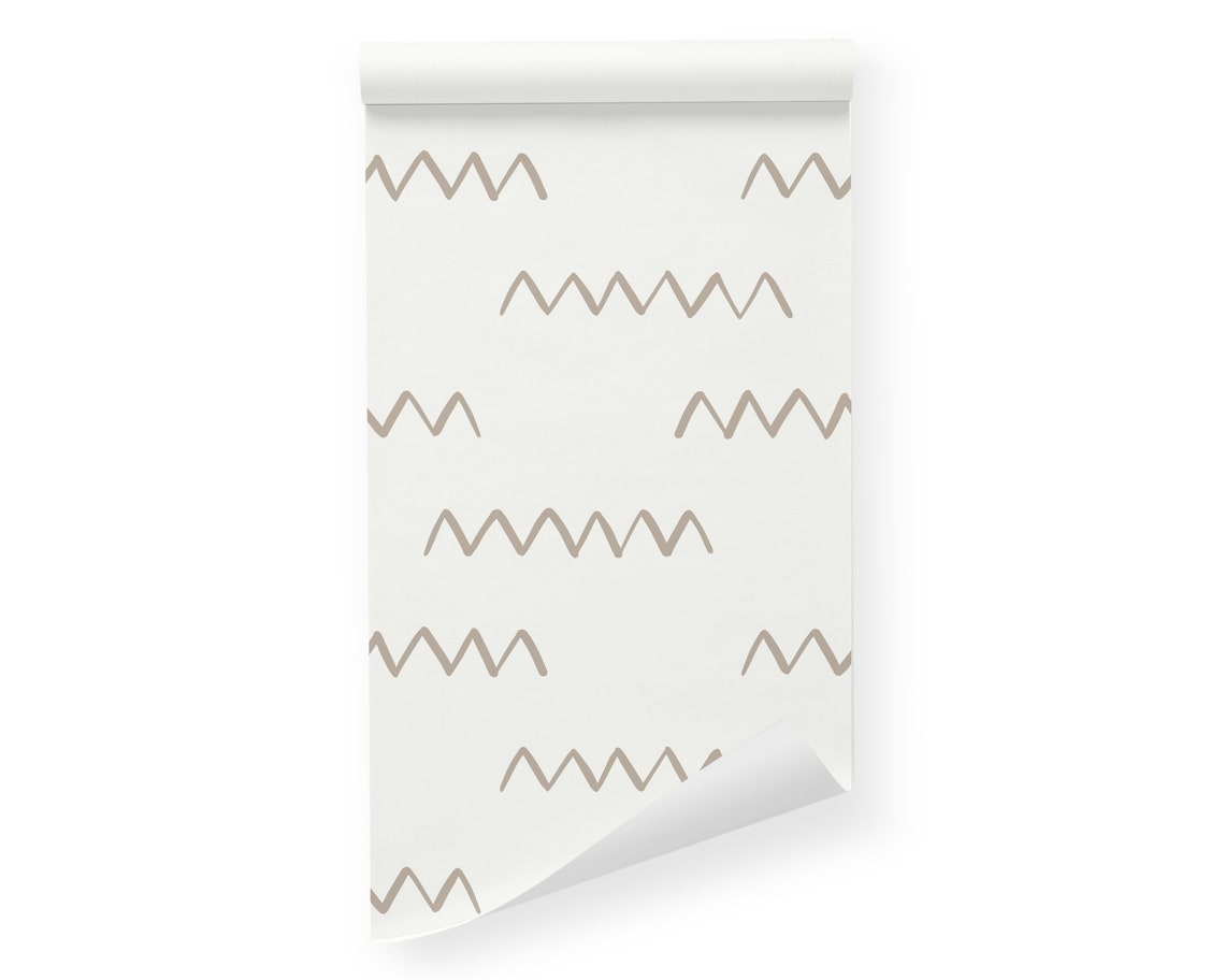 Zigzag Squiggle Wallpaper Simple Lines Fun Silly Wiggly - Etsy