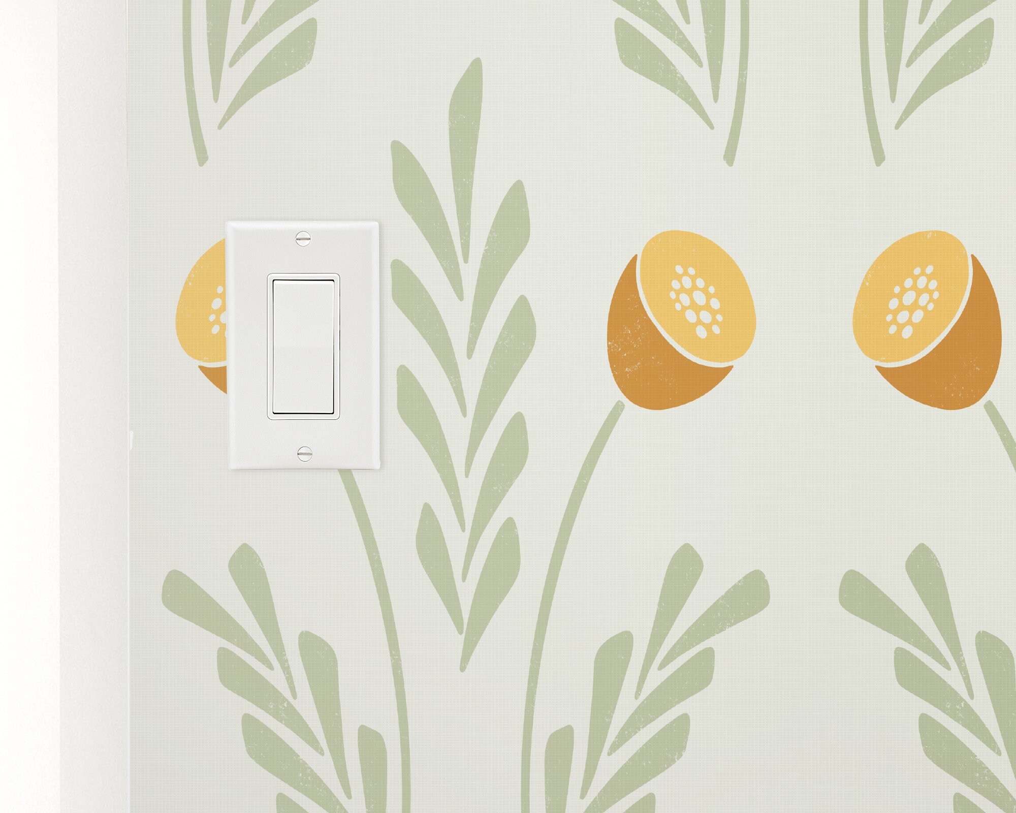 Wildflower Stamp Wallpaper Botanic Foliage Flowers - Etsy