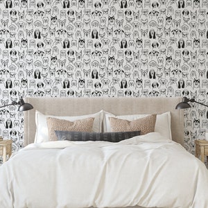 Dog Wallpaper - Removable Wallpaper Puppy Dogs by Love Vs. Design - Etsy