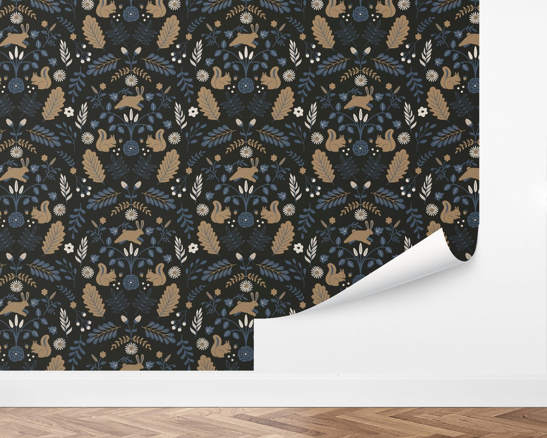Custom Animal Peel and Stick Wallpaper, Removable Wallpaper - Woodland ...