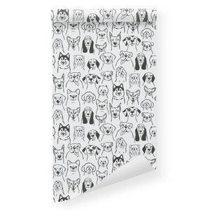 Dog Wallpaper - Removable Wallpaper Puppy Dogs by Love Vs. Design - Etsy