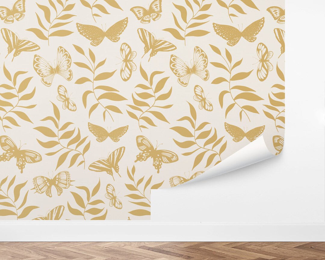 Custom Nature Peel and Stick Wallpaper, Removable Wallpaper - Butterfly ...