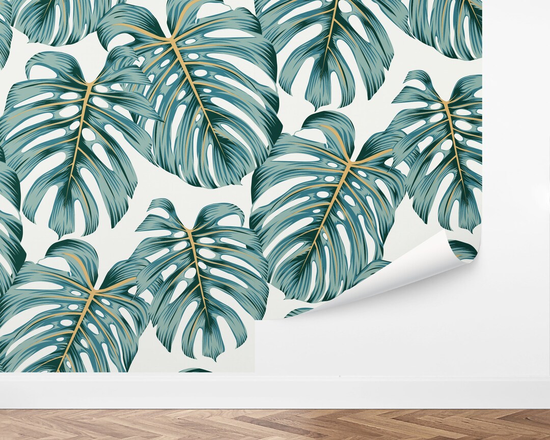 Custom Palm Peel and Stick Wallpaper, Removable Wallpaper - Monstera ...