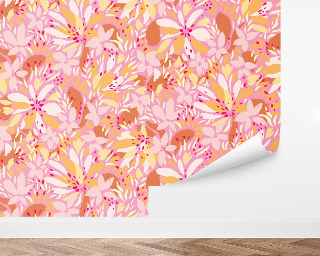 Custom Floral Peel and Stick Wallpaper, Removable Wallpaper - Blossom ...