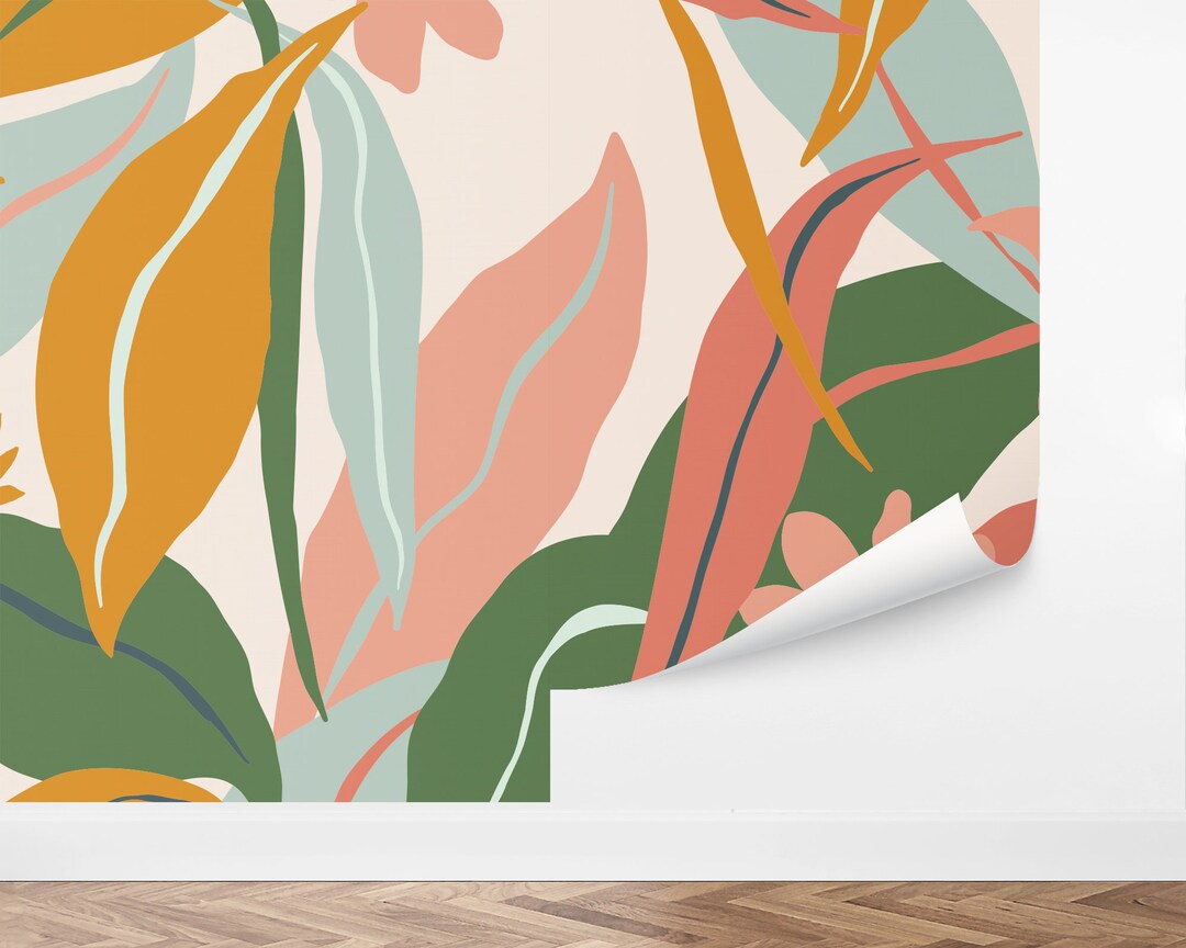Custom Botanical Peel and Stick Wallpaper, Removable Wallpaper ...