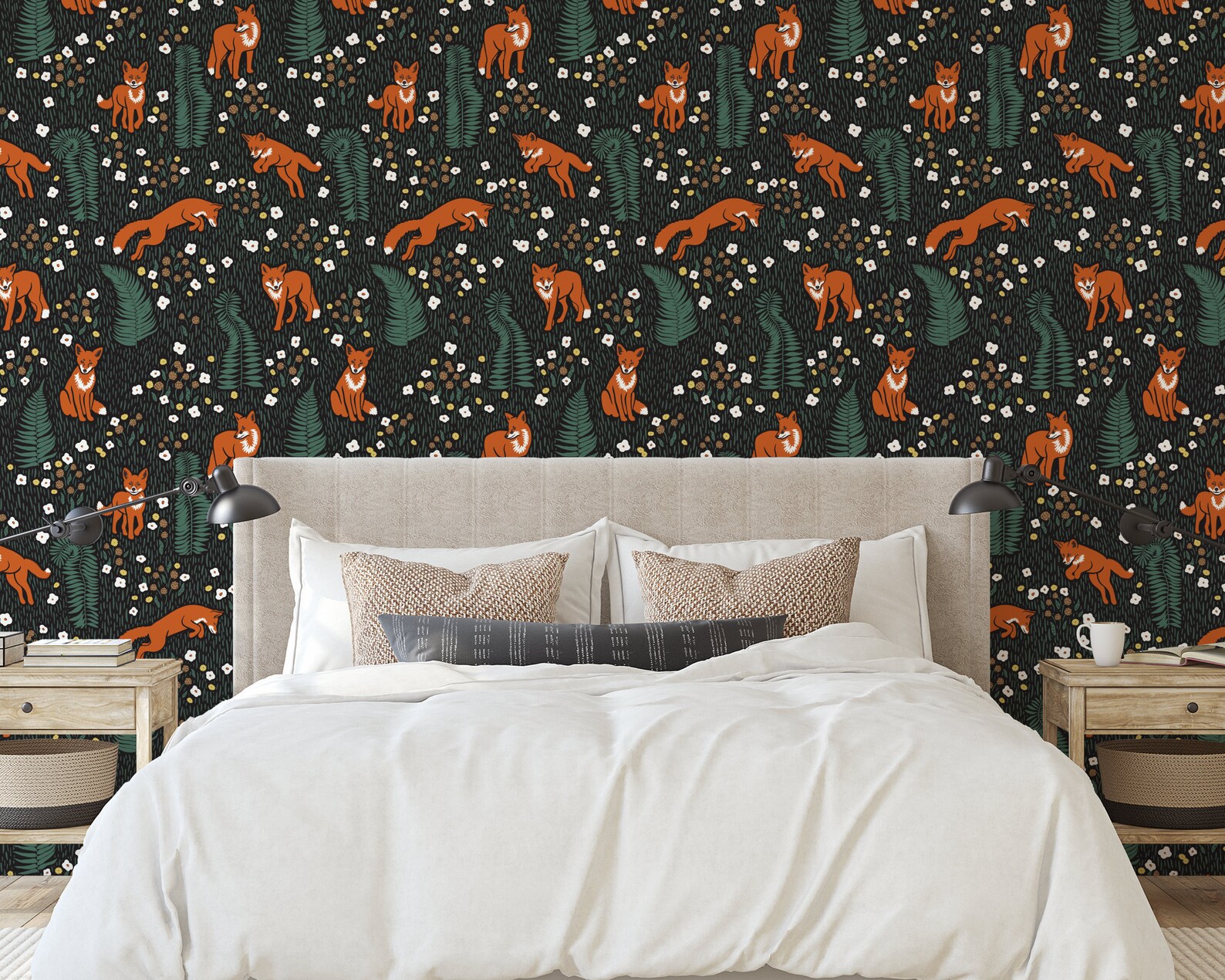 Custom Animal Peel and Stick Wallpaper, Removable Wallpaper - Fox ...