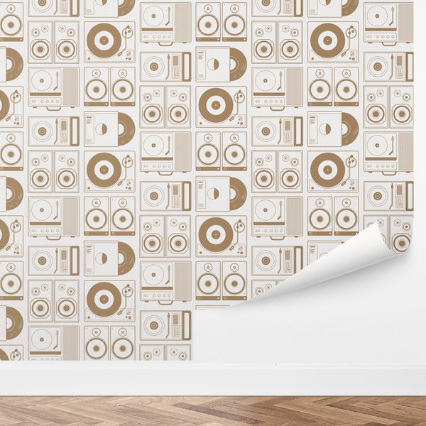 Records Wallpaper Peel and Stick Music Wall Art Vintage Wall Decor ...