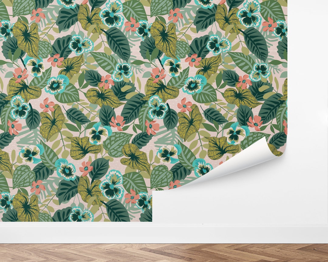 Custom Floral Peel and Stick Wallpaper, Removable Wallpaper - Fleur ...