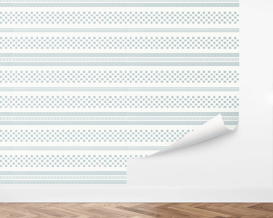 Custom Striped Peel and Stick Wallpaper, Removable Wallpaper - Check ...