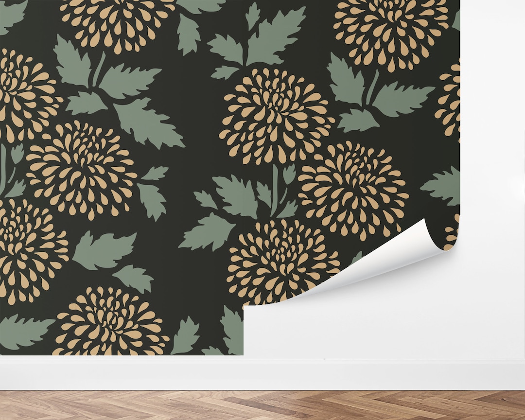 Custom Floral Peel and Stick Wallpaper, Removable Wallpaper - Bold ...