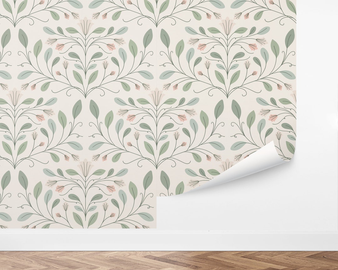 Custom Floral Peel and Stick Wallpaper, Removable Wallpaper - Diamond ...