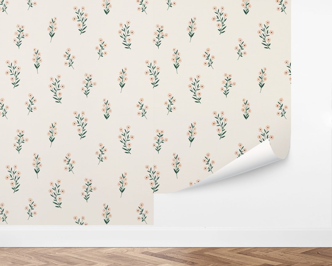 Custom Floral Peel and Stick Wallpaper, Removable Wallpaper - Dainty ...