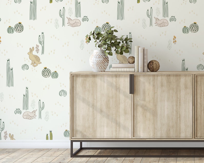 Custom Animal Peel and Stick Wallpaper, Removable Wallpaper - Desert ...
