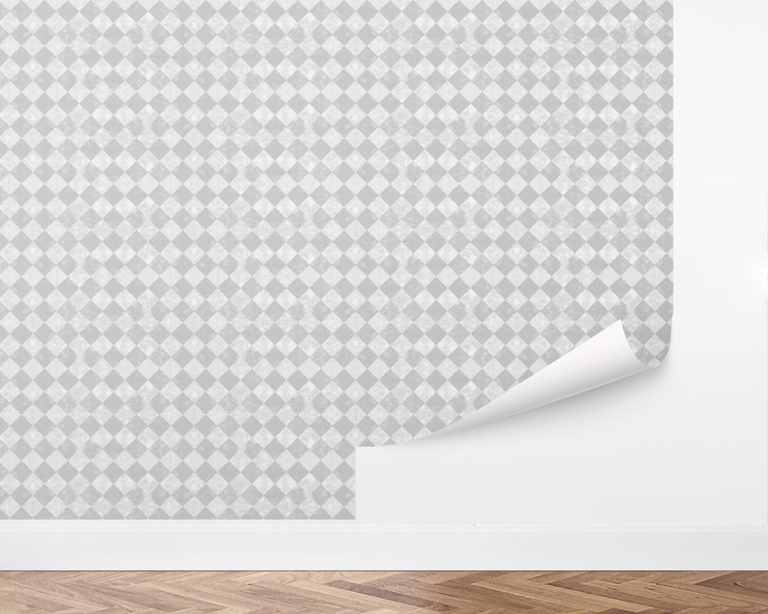 Marble House Wallpaper, Gray White Harlequin, Marble Diamond Pattern ...