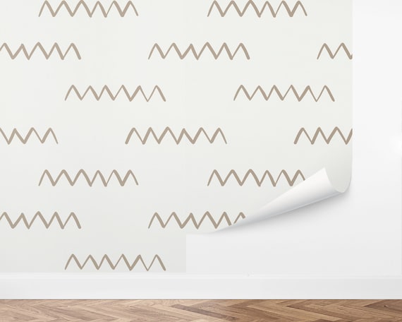 Zigzag Squiggle Wallpaper Simple Lines Fun Silly Wiggly - Etsy