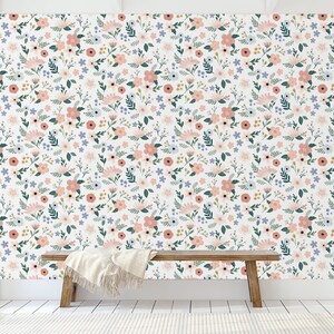 Custom Floral Peel and Stick Wallpaper, Removable Wallpaper - Playful ...