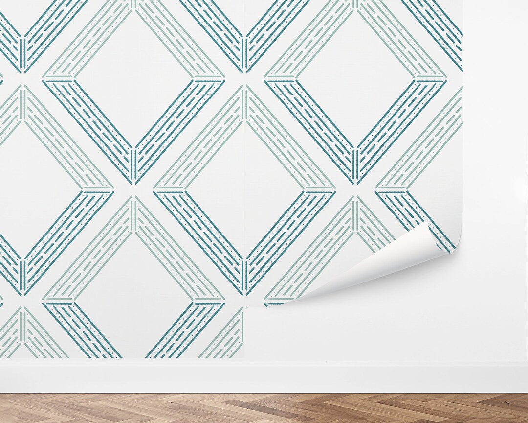Custom Boho Peel and Stick Wallpaper, Removable Wallpaper - Diamond ...