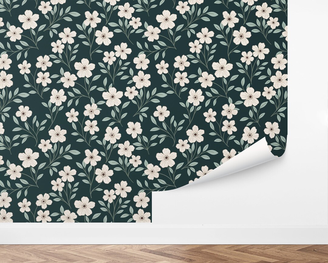 Custom Floral Peel and Stick Wallpaper, Removable Wallpaper - Whimsy ...