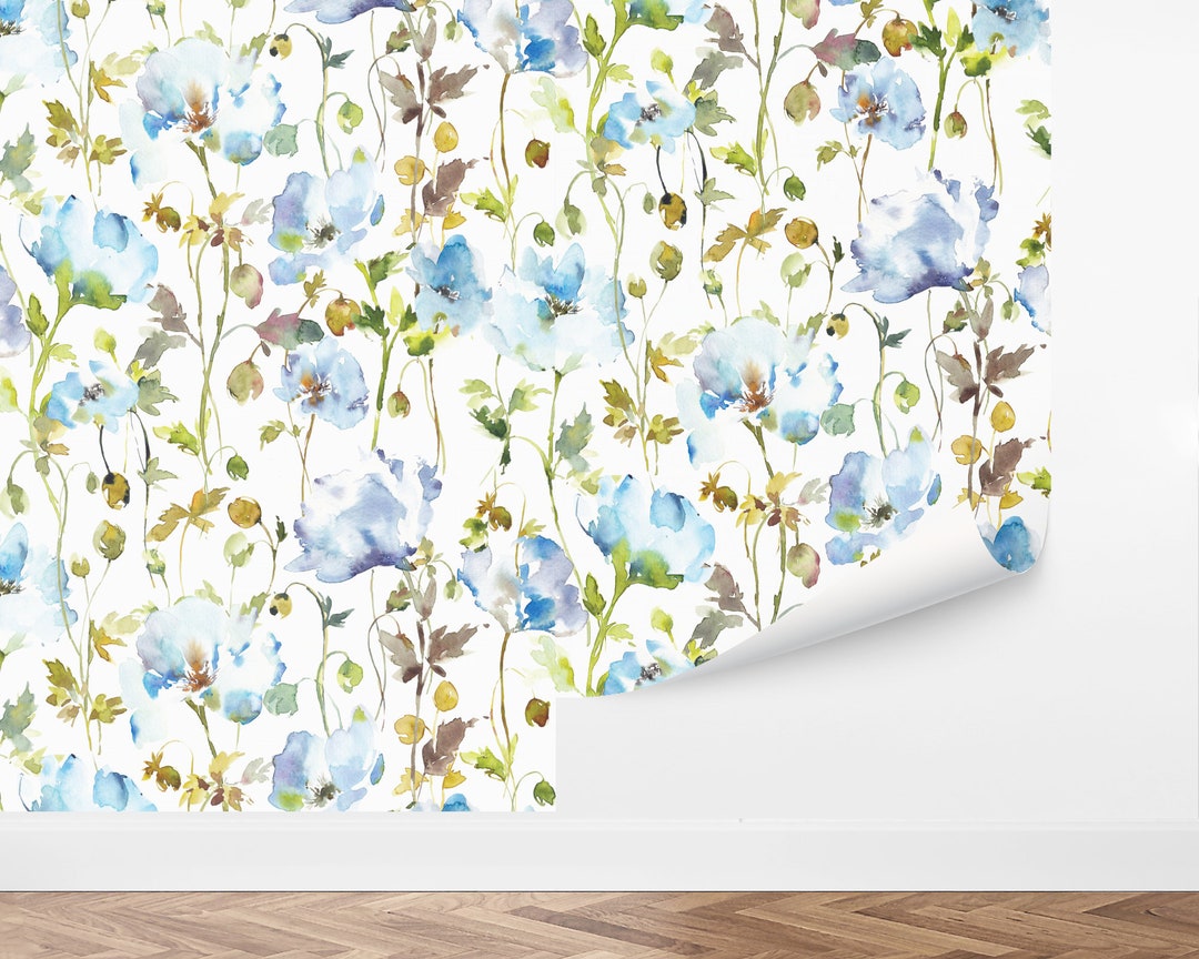 Custom Floral Peel and Stick Wallpaper, Removable Wallpaper - Vibrant ...