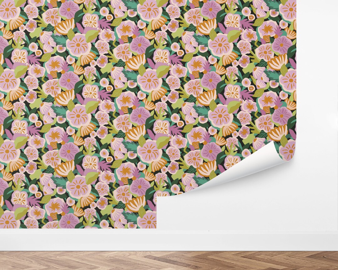 Custom Floral Peel and Stick Wallpaper, Removable Wallpaper - Wild ...