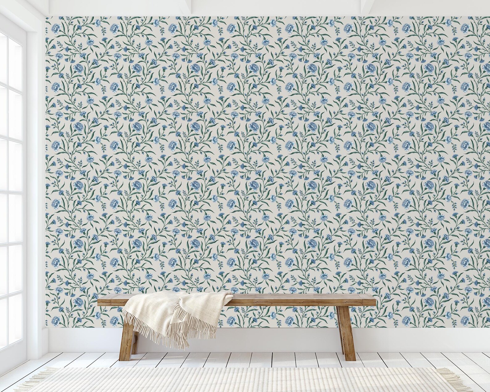 Custom Floral Peel and Stick Wallpaper, Removable Wallpaper ...