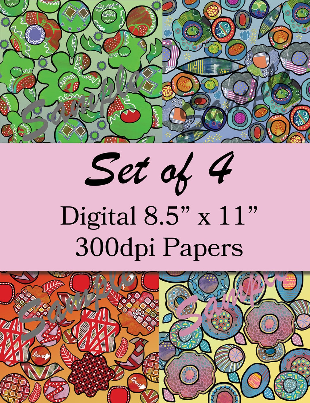 Digital Printable Collage Scrapbook Paper Pack 8.5 X 11 - Etsy