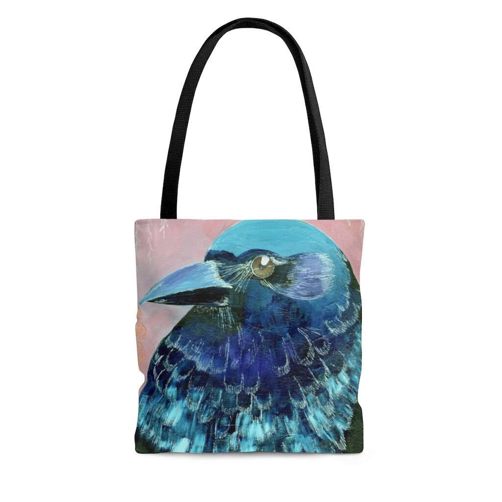 Black Crow Tote Bag in Three Sizes - Etsy