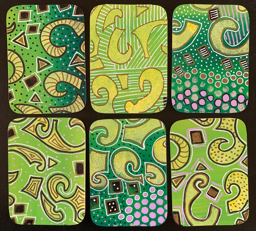 6 ATC Cards Unique, Handmade, Hand Drawn Art Cards - Etsy