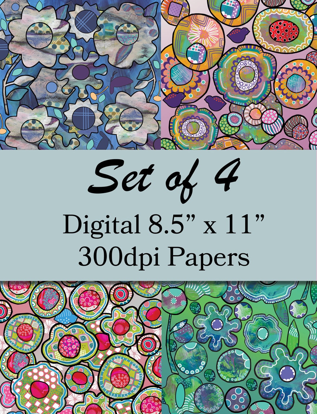 Digital Printable Collage Scrapbook Paper Pack 8.5 X 11 - Etsy