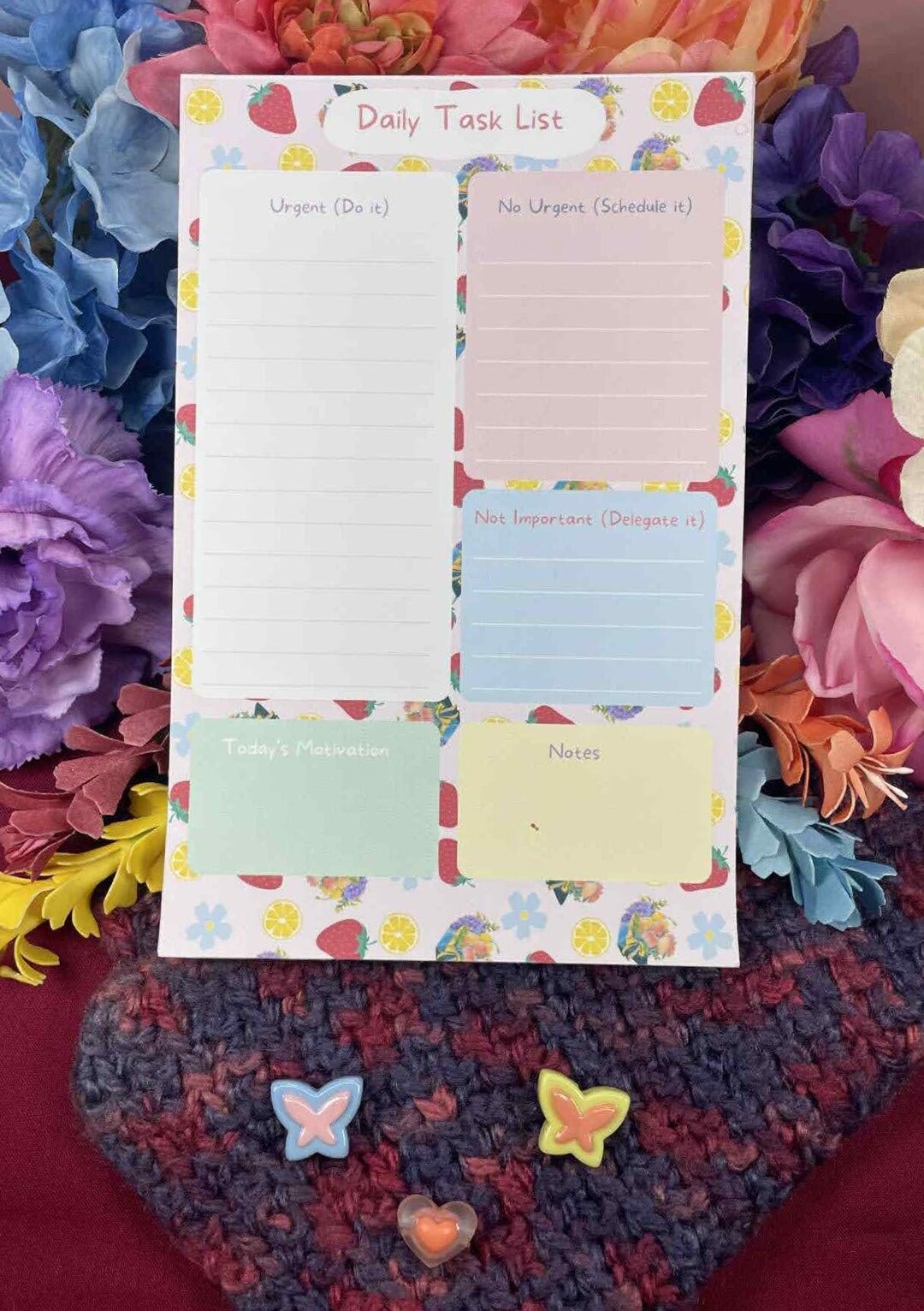 Strawberry & Lemon Daily Planner Notepad 5.5" X 8.5" - Etsy
