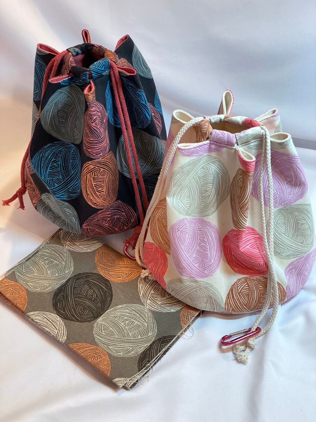 Wound up Wool Kinchaku Drawstring Bucket Bag - Etsy