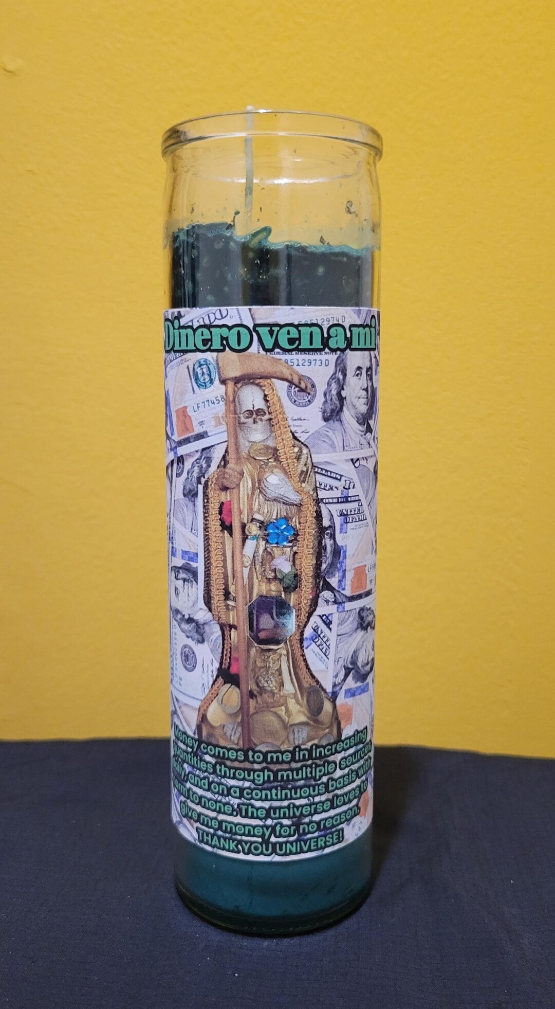 Santa Muerte Money Spell Candle Dinero Ven a Mi - Etsy