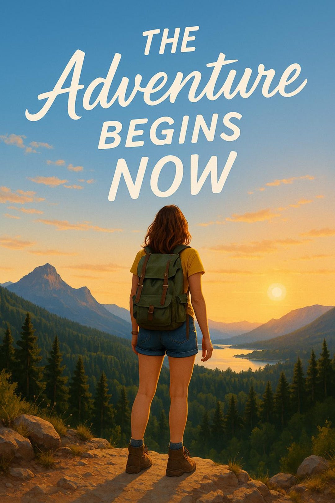 The Adventure Begins Now - Scenic Sunset Explorer Digital Wall Art - Etsy