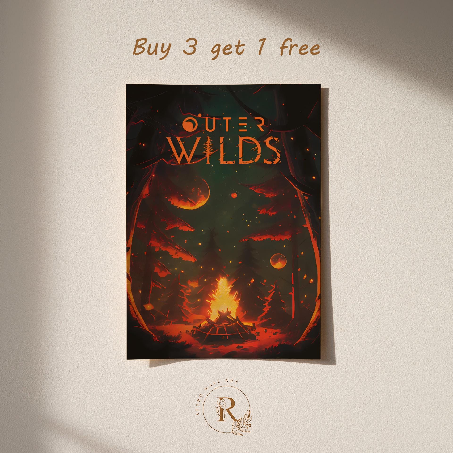 Outer Wilds Map Poster | Video Game Wall Art | Gamer Room Decor | Retro ...