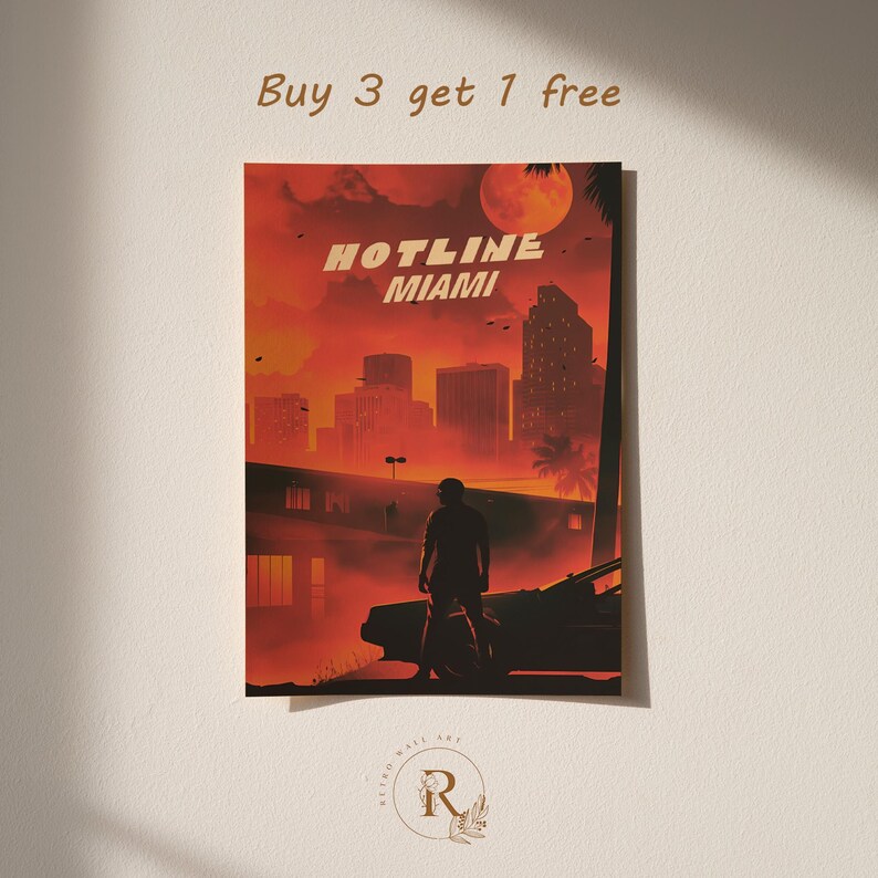 Hotline Miami Poster | Video Game Wall Art Print | Gamer Room Decor ...