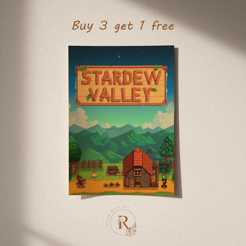 Stardew Valley Poster | Video Game Wall Art Print | Gamer Room Decor ...