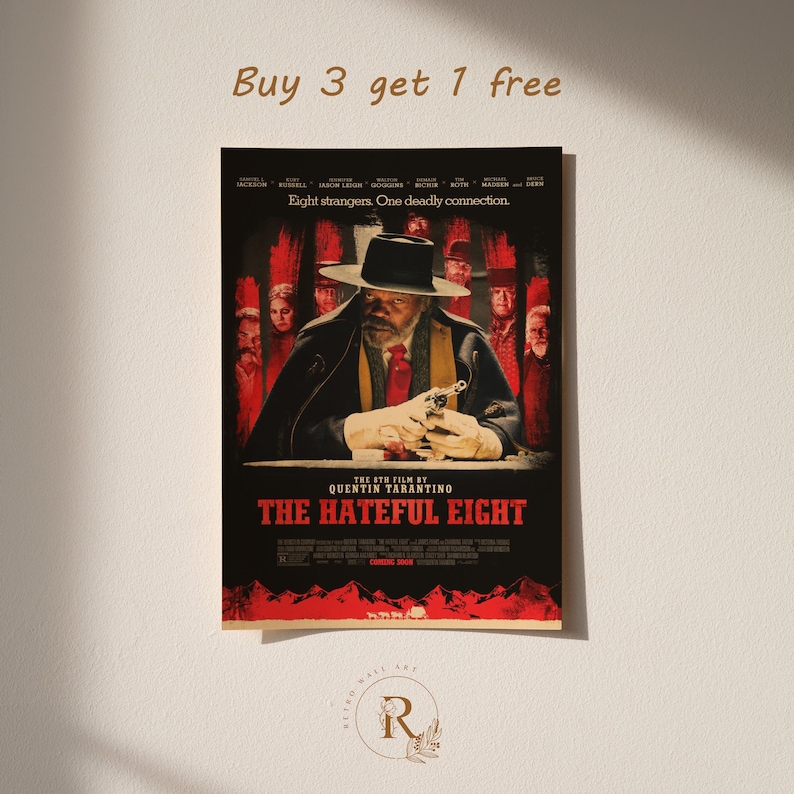 The Hateful Eight Poster | Movie Wall Decor | Retro Film Print | Home ...