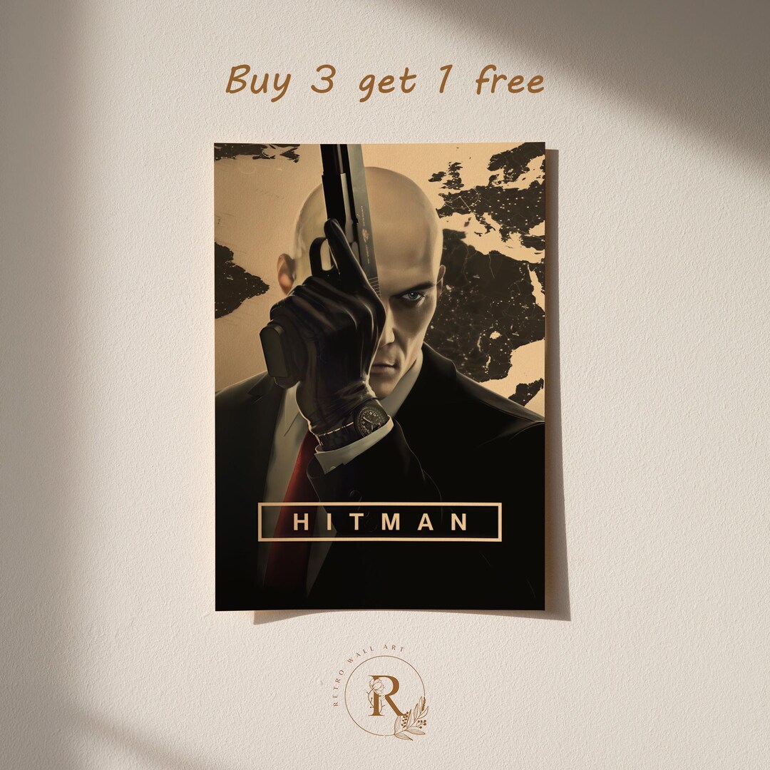 Hitman Poster | Video Game Wall Art Print | Gamer Room Decor | Gift for ...