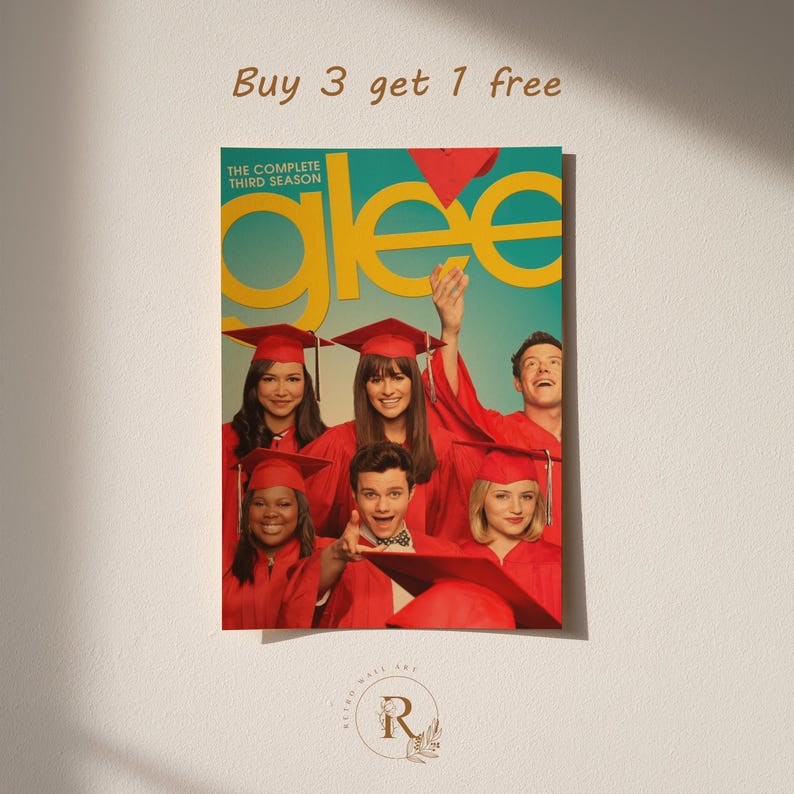 Glee Poster | TV Series Wall Art & Decor | Retro TV Show Print - Etsy