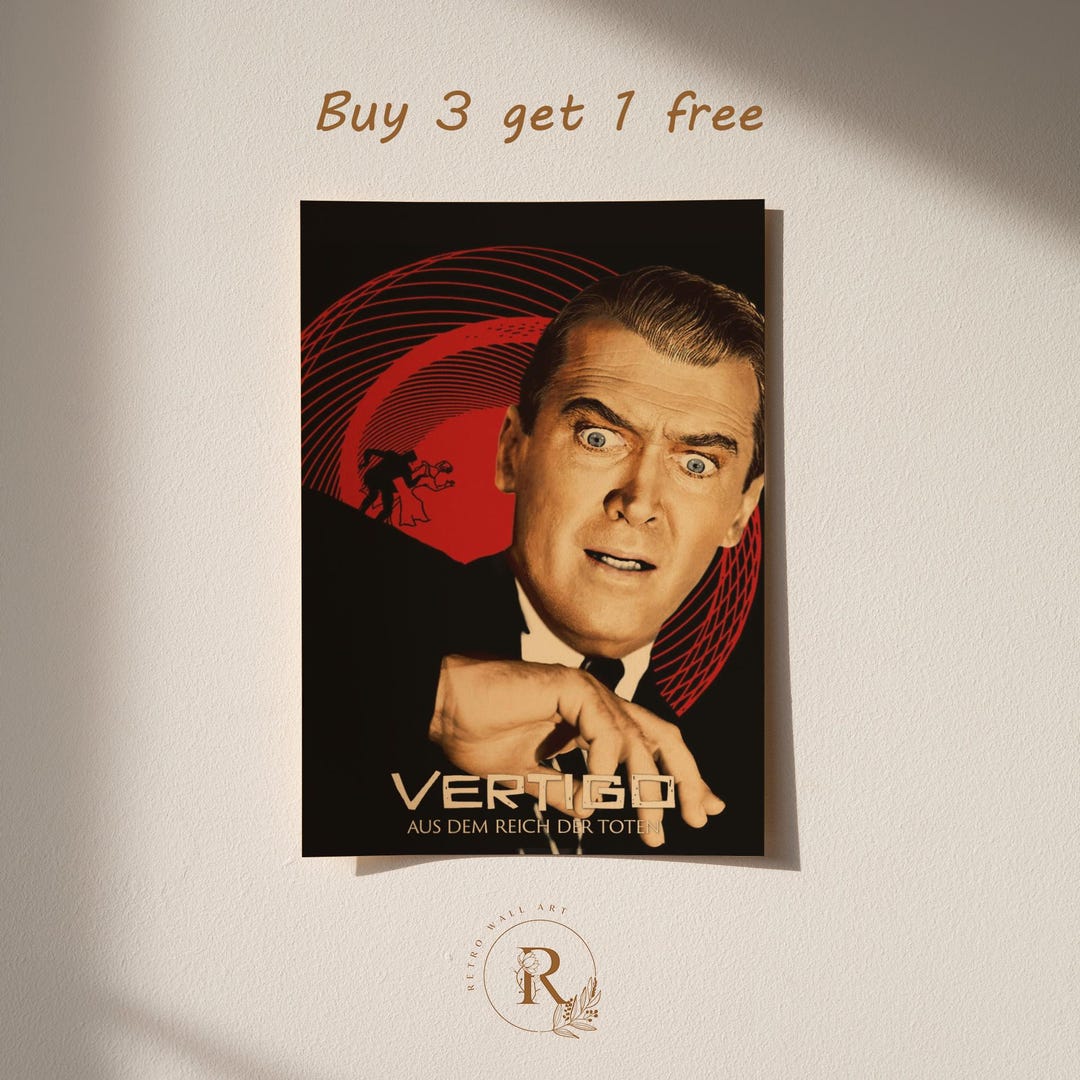 Vertigo Poster | Movie Wall Decor | Retro Film Print | Home Theater Art ...