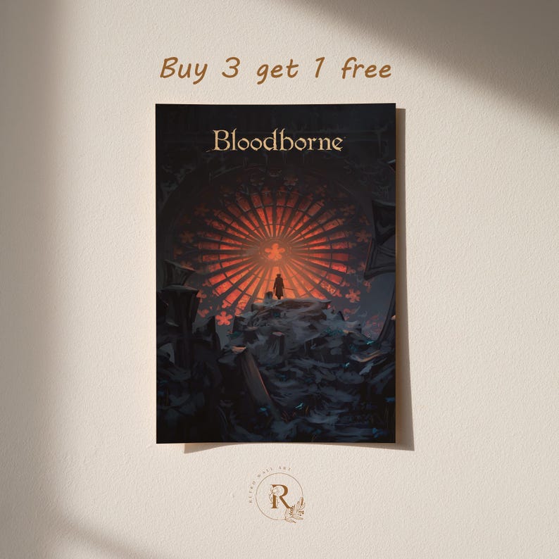 Bloodborne Poster | Video Game Wall Art Print | Gamer Room Decor ...